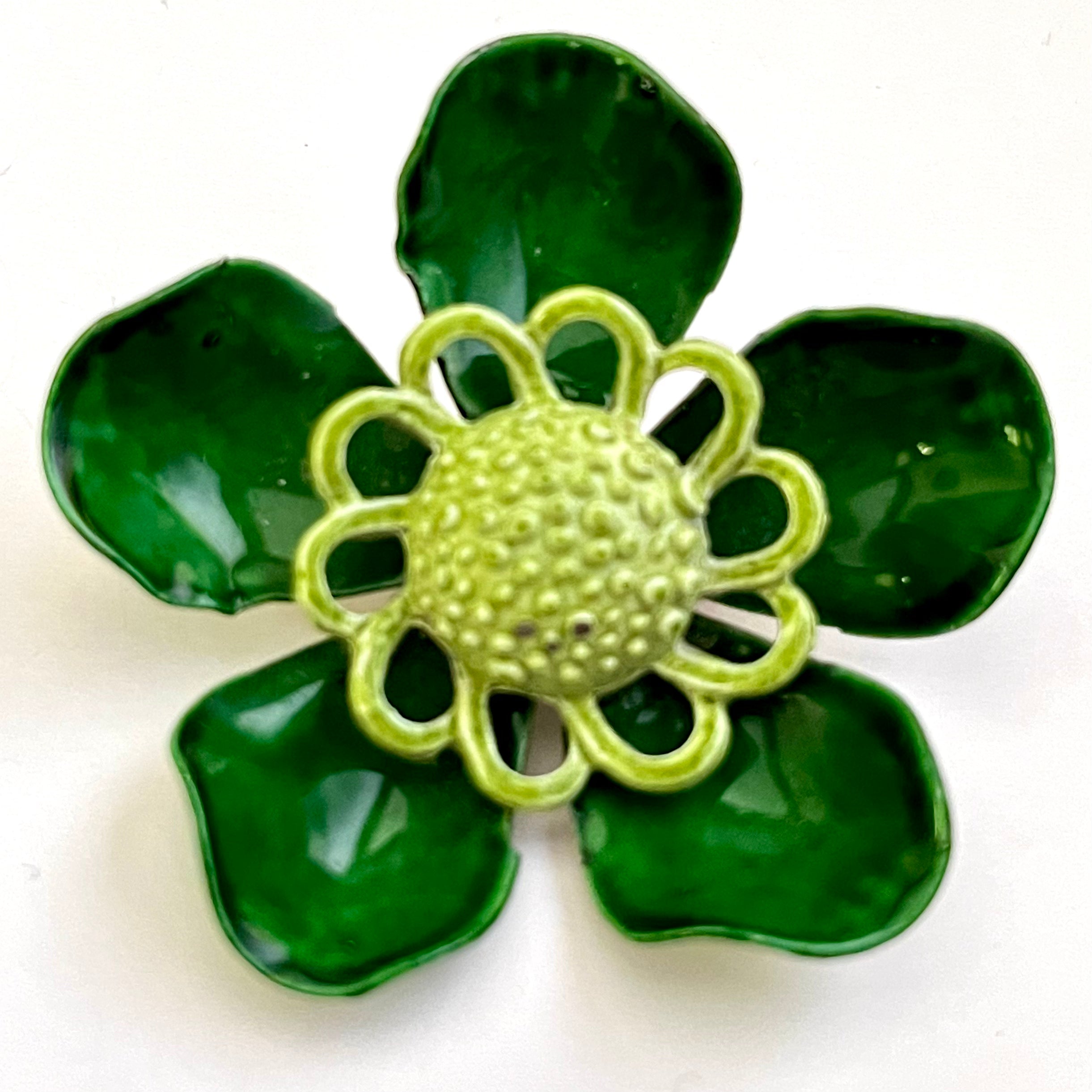 Late 60s Early 70s Enamel Flower Brooch Retro Kandy Vintage late-60s-early-70s-enamel-flower-brooch-retro-kandy-vintage